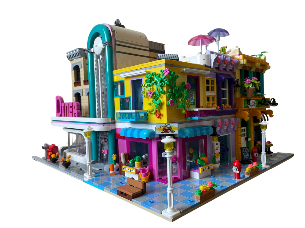 Lego Moc Corner Store And Coffee Shop Modular Alternate Build Of 41704