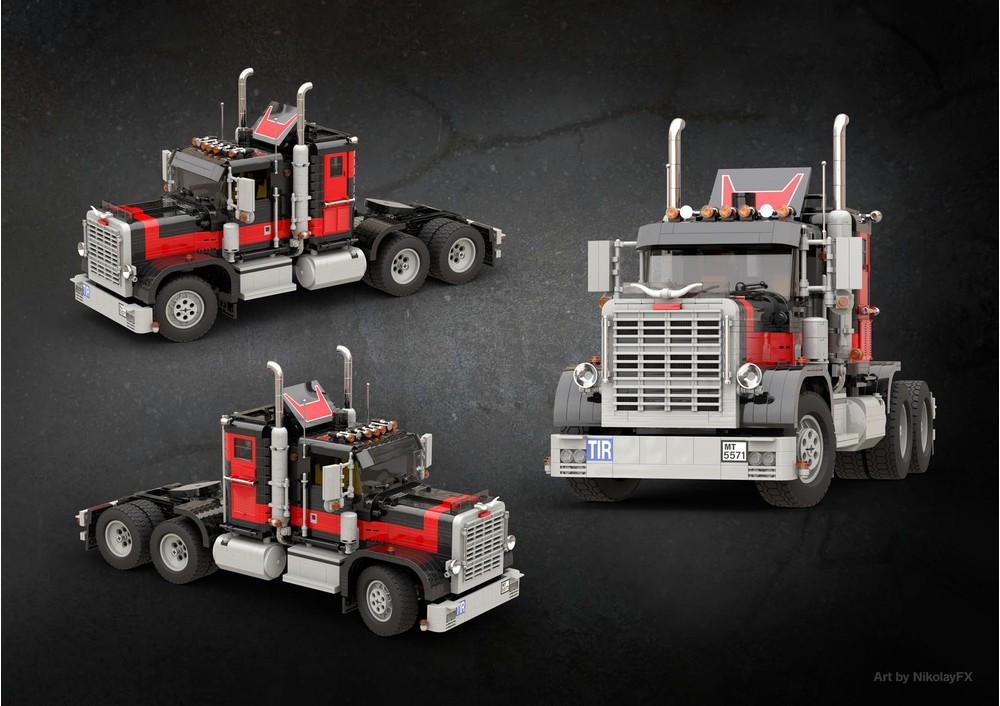 LEGO MOC Peterbilt 359 - Light Gray Version by NikolayFX | Rebrickable ...