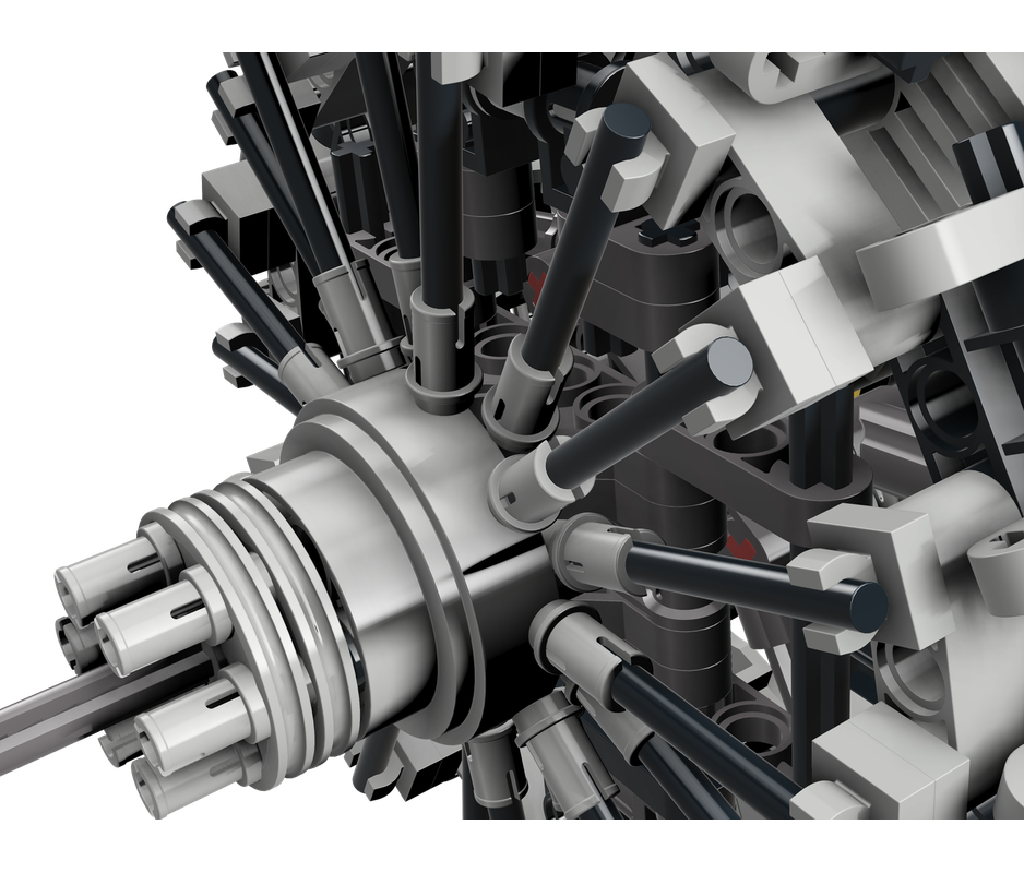 LEGO MOC 9 Cylinder Radial Engine by WPNGLS | Rebrickable - Build with LEGO