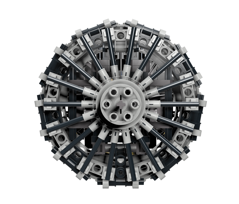LEGO MOC 9 Cylinder Radial Engine by WPNGLS | Rebrickable - Build with LEGO