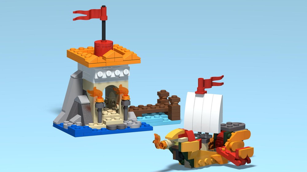 LEGO MOC 40593 Dragon Boat and Watery Fort by mattking4 | Rebrickable ...