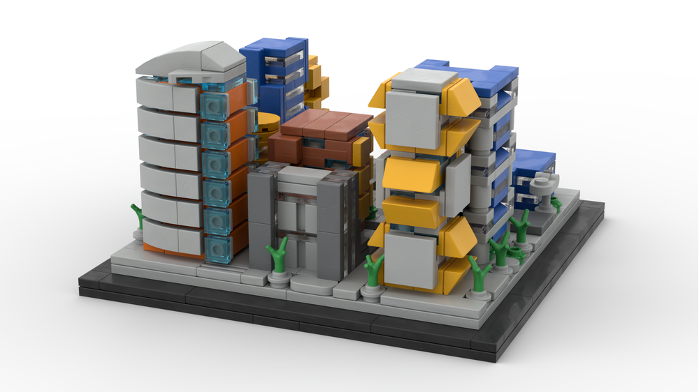 Lego Moc Micro City Skyline By Blockwise Rebrickable Build With Lego