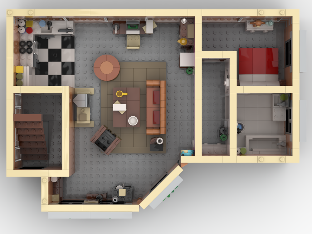 Lego Moc Sitcomplex Ross Apartment By Brick Artisan Rebrickable