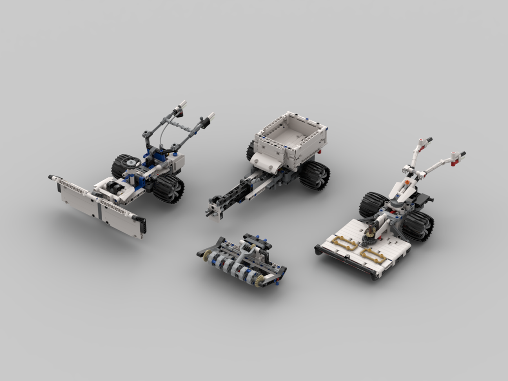 LEGO MOC 42158 - 2 Single-Axle Tractors with 4 Attachments by Larsagri ...