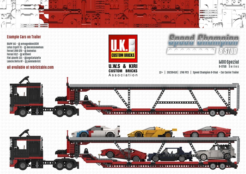 LEGO MOC Car Trailer and Truck by UK-CustomBricks | Rebrickable - Build ...