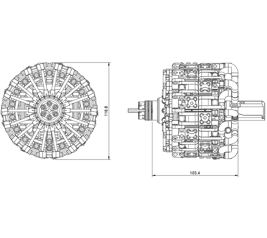 LEGO MOC 18 Cylinder Radial Engine by WPNGLS | Rebrickable - Build with ...