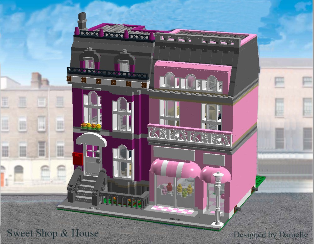 LEGO MOC Sweet Shop & House by Danielle | Rebrickable - Build with LEGO