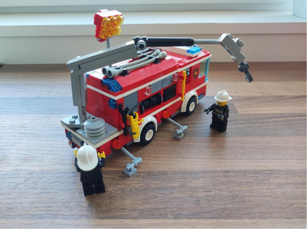 Lego Moc Dutch Firetruck With Small Crane By Toothpick Nl Rebrickable