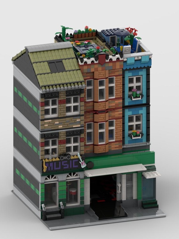 LEGO MOC Music Store with Garage and Laboratory by Brickholt ...