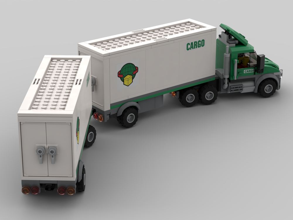 Lego Moc Cargo Truck And Double Trailers By Haulingbricks Rebrickable