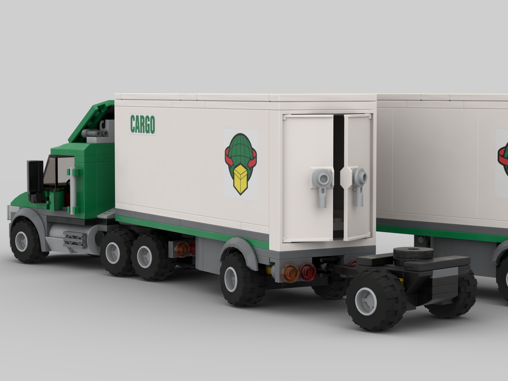 Lego Moc Cargo Truck And Double Trailers By Haulingbricks Rebrickable
