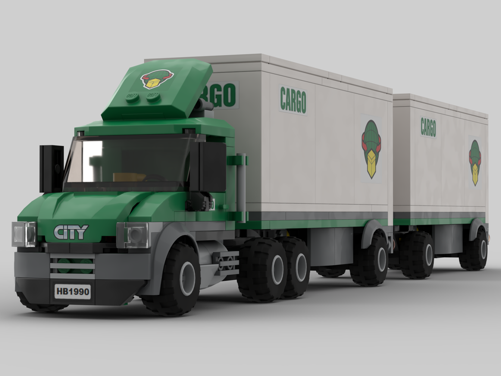 Lego Moc Cargo Truck And Double Trailers By Haulingbricks Rebrickable