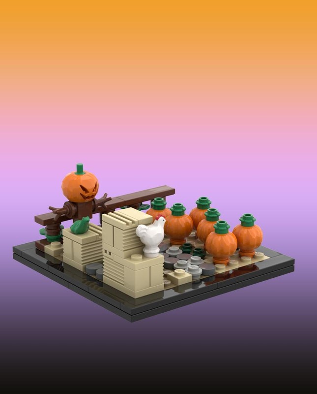 LEGO MOC Halloween pumpkin field diorama by LucSoleBricks | Rebrickable ...