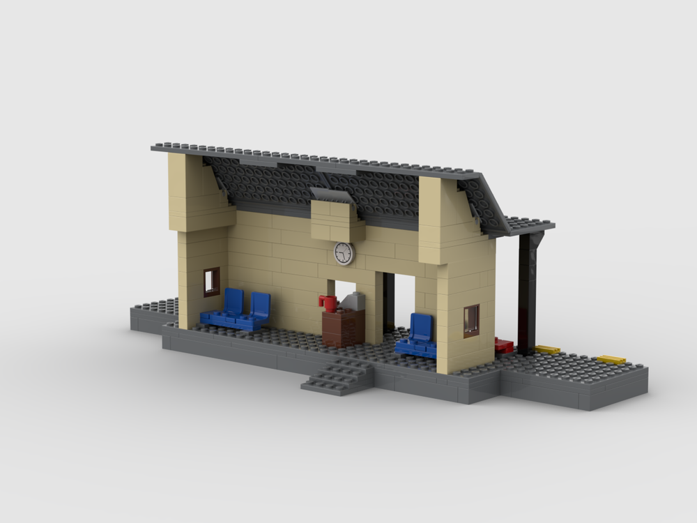 Lego Moc Train Station Built Around 60197 Mini Platform By Andrewg123
