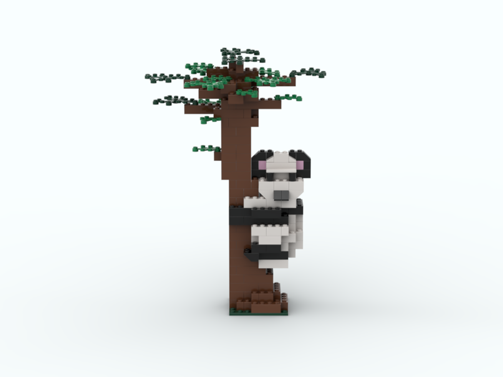 LEGO MOC Panda on a tree by Ehmylee | Rebrickable - Build with LEGO