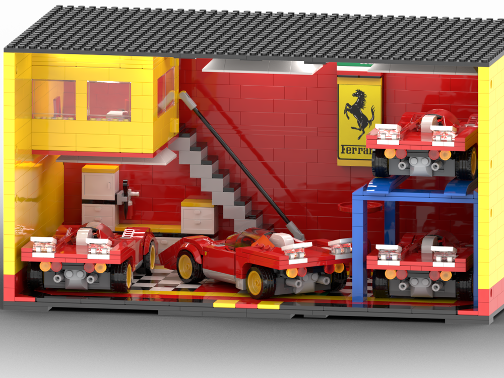 LEGO MOC Speed Champions Garage (Ferrari) by ElliL3go | Rebrickable ...