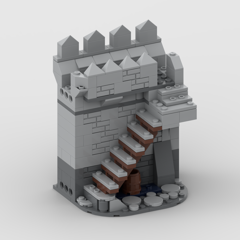 LEGO MOC Modular Wall with stairs by Fantasts | Rebrickable - Build ...