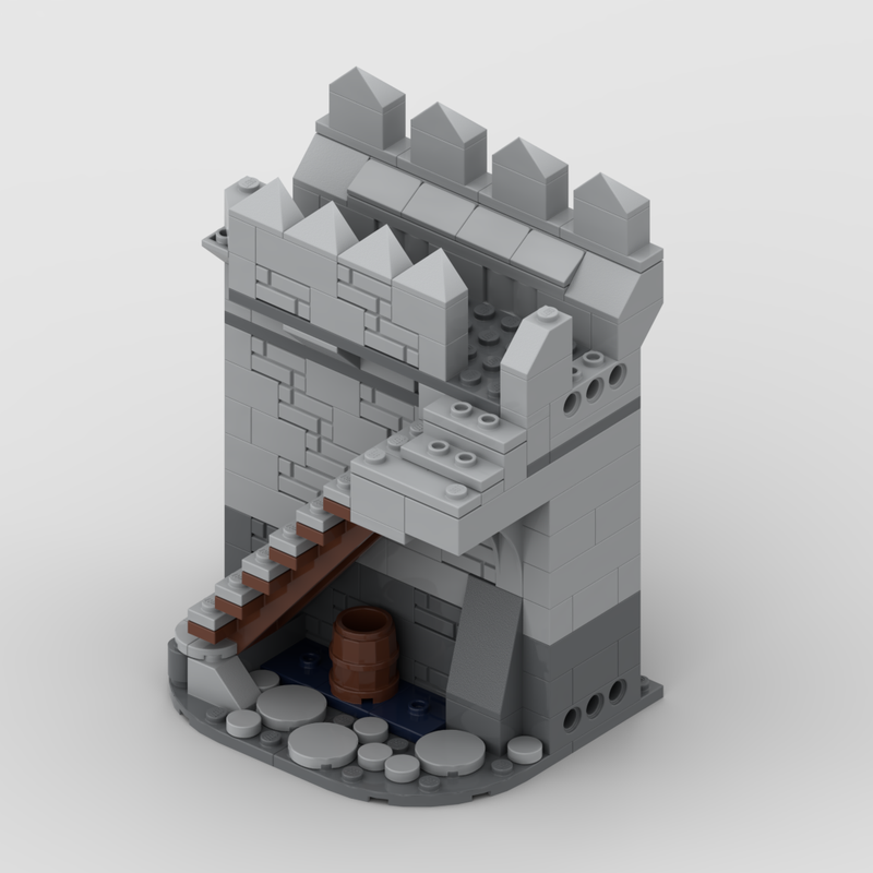 LEGO MOC Modular Wall with stairs by Fantasts | Rebrickable - Build ...