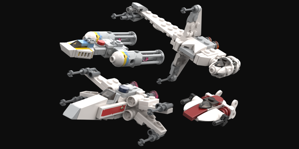 LEGO MOC Original Trilogy Rebel Starfighters: X-Wing, Y-Wing, B-Wing ...