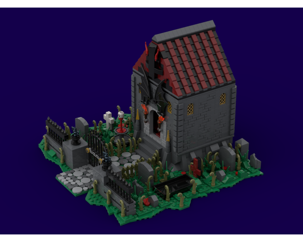 Lego Moc Halloween Cemetery By Jedi Plb Rebrickable Build With Lego