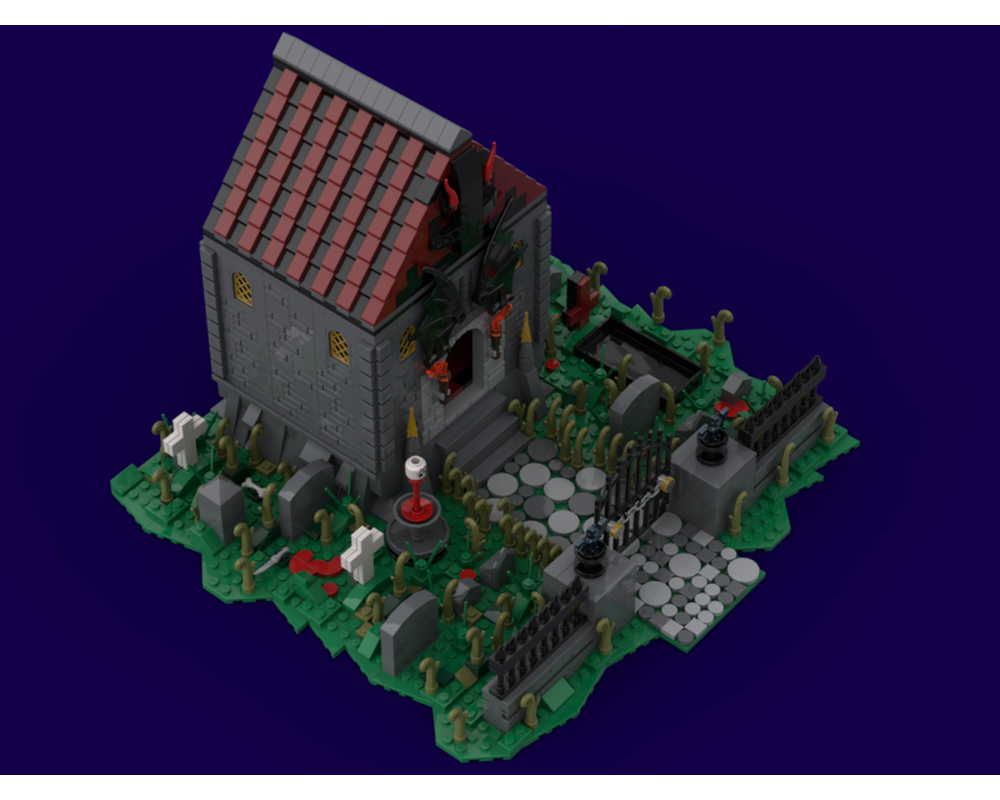 Lego Moc Halloween Cemetery By Jedi Plb Rebrickable Build With Lego