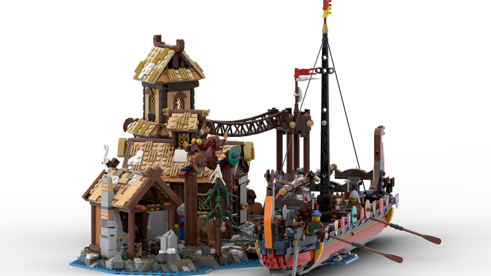 LEGO MOC Viking Village Harbour Extension by Kuki | Rebrickable - Build ...