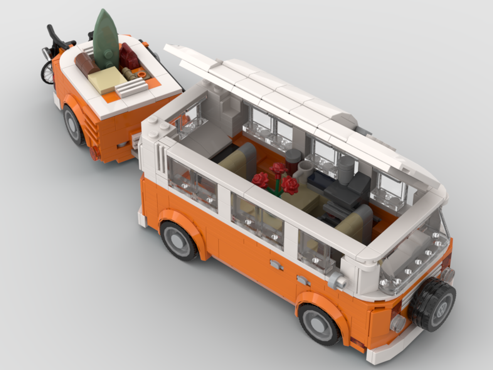 LEGO MOC 1973 Volkswagen T2 Camper Van with Trailer by toms8wides ...