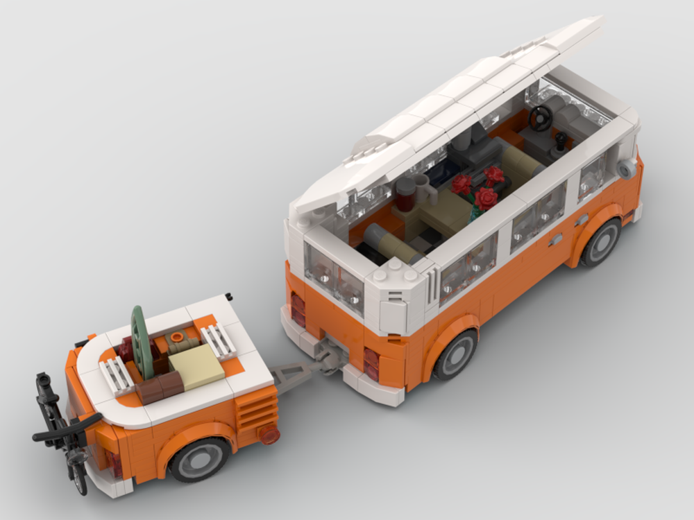 LEGO MOC 1973 Volkswagen T2 Camper Van with Trailer by toms8wides ...