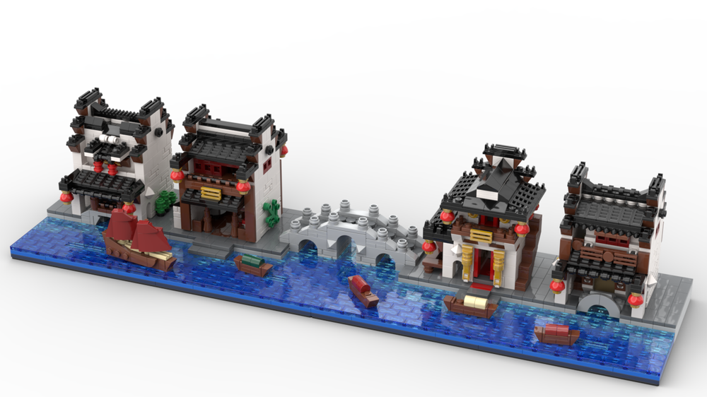 LEGO MOC Asian River City by Firun | Rebrickable - Build with LEGO