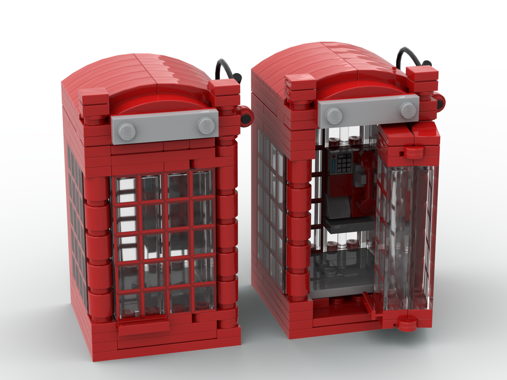 LEGO MOC Retro Phone Booth with foldable door by Click Click Bricks ...