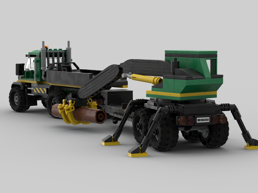 Lego Moc Heavy Haul Logging Truck And Loader By Haulingbricks