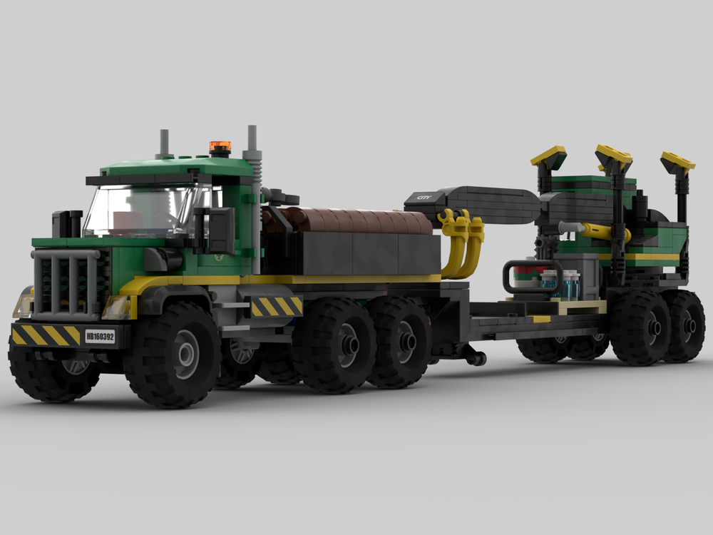 Lego Moc Heavy Haul Logging Truck And Loader By Haulingbricks