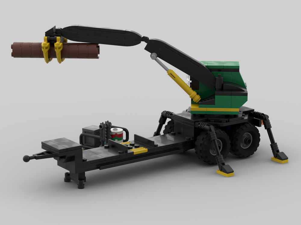 Lego Moc Heavy Haul Logging Truck And Loader By Haulingbricks