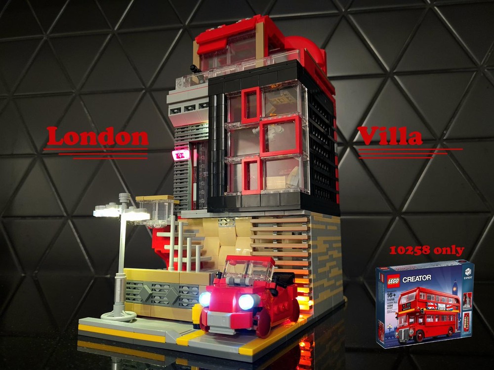 LEGO MOC London Villa - modular 10258 alternative (with working ...