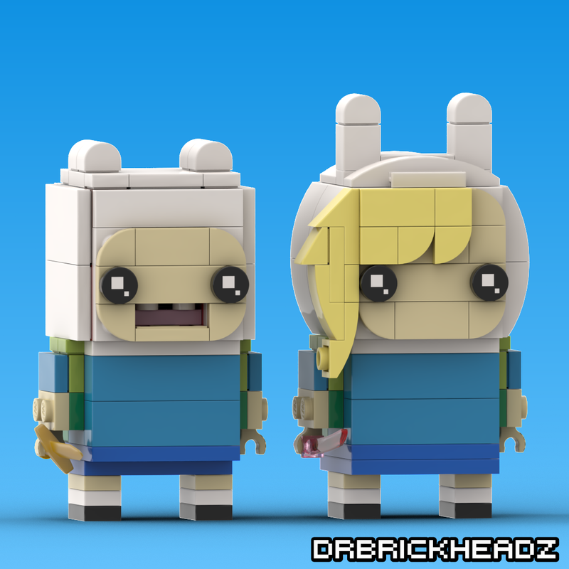 LEGO MOC Finn the Human + Fionna the Human (Adventure Time) Brickheadz ...