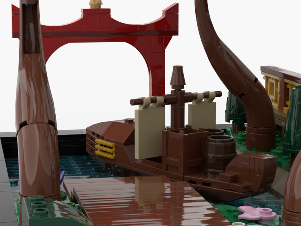 LEGO MOC Lego Traditional Japanese Riverside House Diorama Display by ...