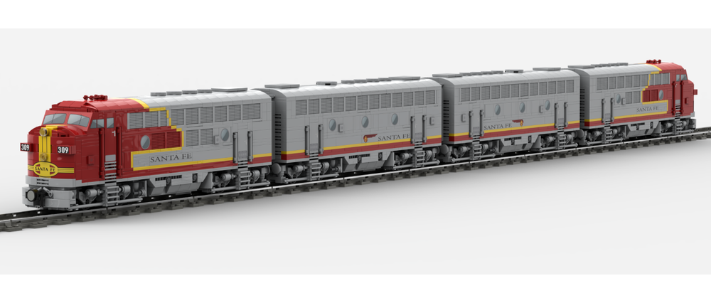 Lego Moc Diesel Locomotive Emd F7 Santa Fe By Langemat Rebrickable