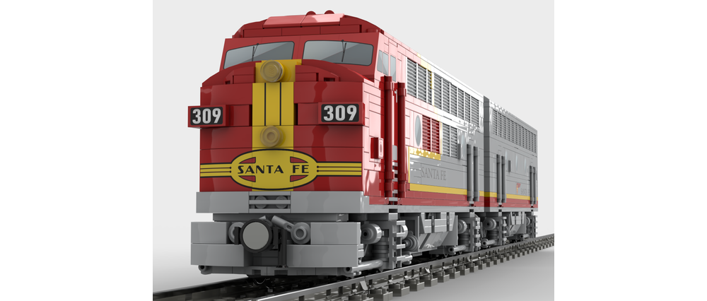 Lego Moc Diesel Locomotive Emd F7 Santa Fe By Langemat Rebrickable