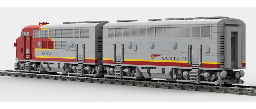 Lego Moc Diesel Locomotive Emd F7 Santa Fe By Langemat Rebrickable