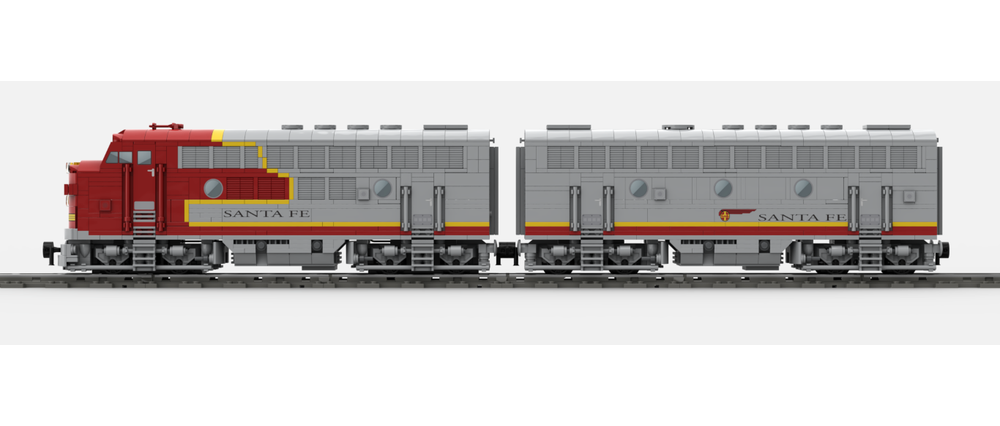 Lego Moc Diesel Locomotive Emd F7 Santa Fe By Langemat Rebrickable