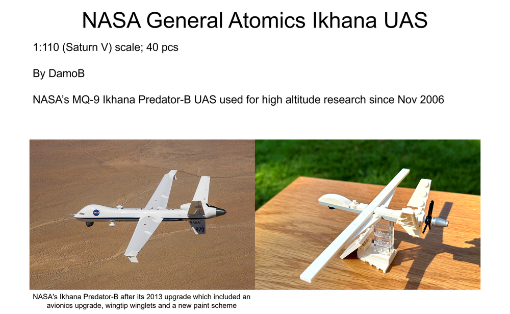 LEGO MOC DamoB's NASA General Atomics Ikhana UAS by DamoB | Rebrickable ...