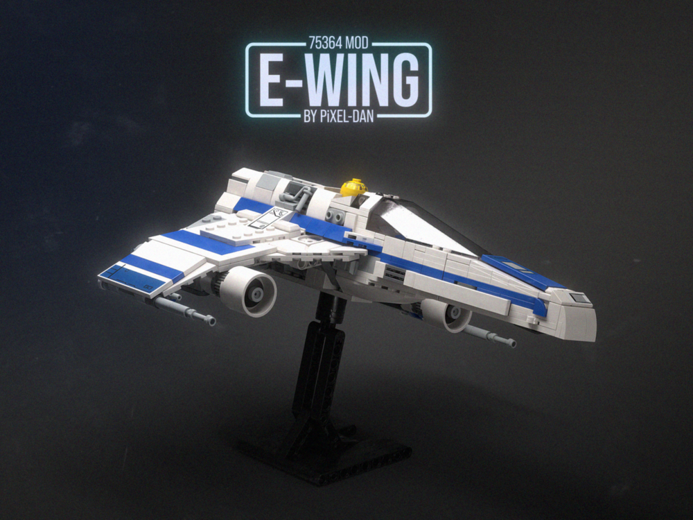 Lego Moc Pixel Dans 75364 E Wing Modifications Incl Display Stand By