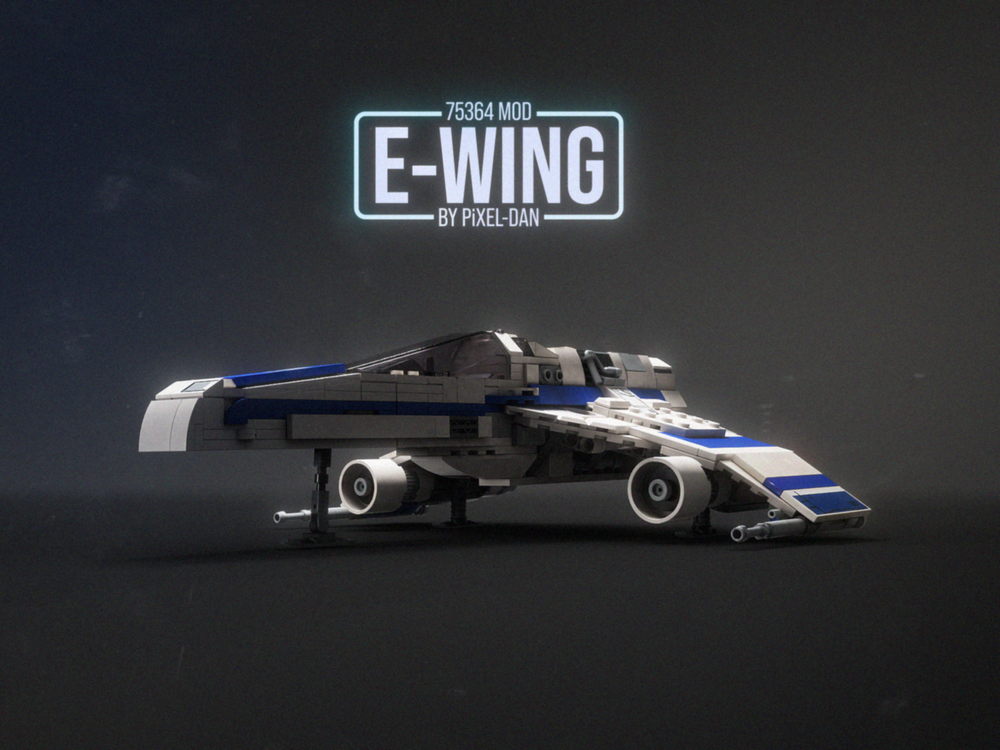 Lego Moc Pixel Dans 75364 E Wing Modifications Incl Display Stand By