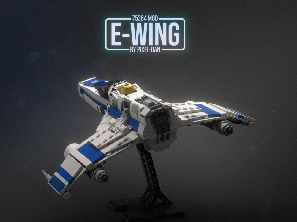Lego Moc Pixel Dans 75364 E Wing Modifications Incl Display Stand By