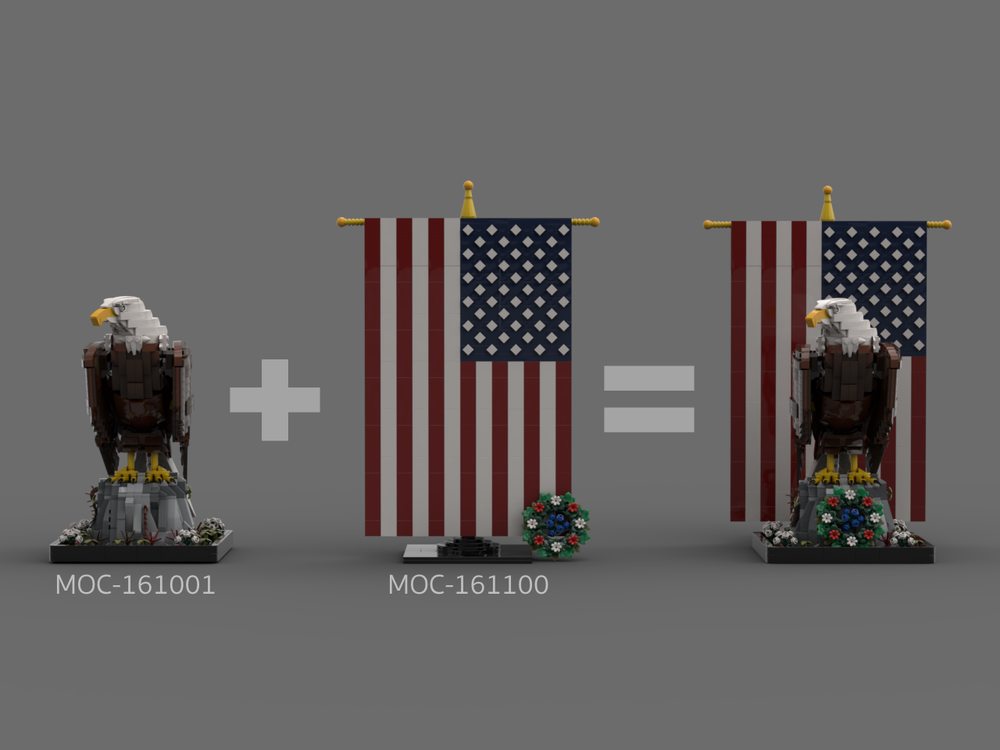 Lego Moc Us Flag And Wreath Addon For My Bald Eagle Moc By Borysf
