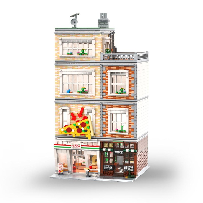 LEGO MOC-161261 Irish Pub & Pizza Restaurant – City Corner Modular ...