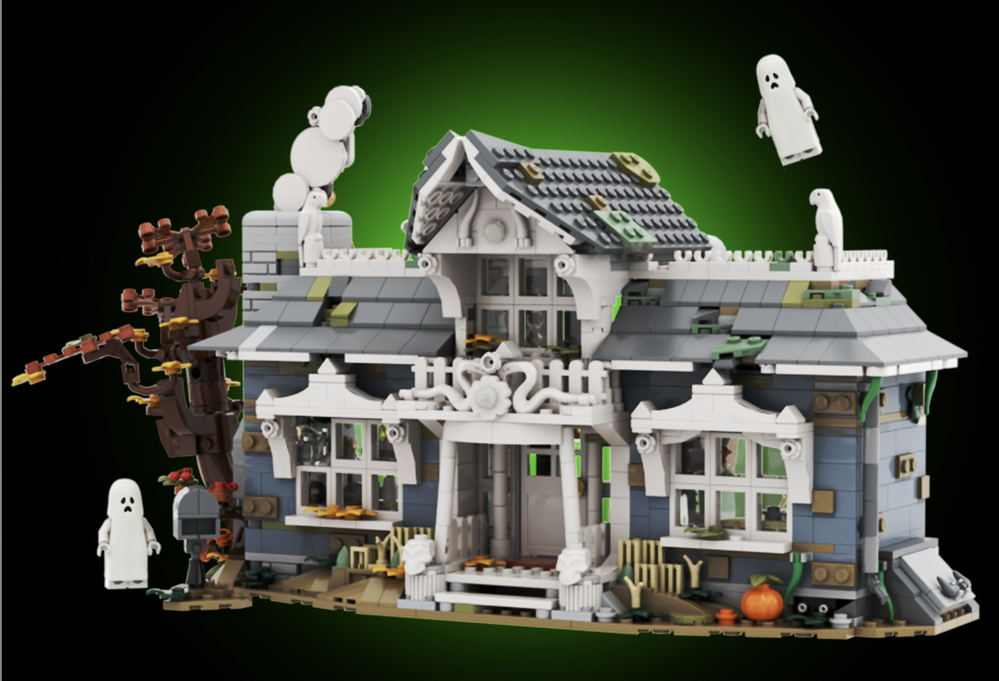 LEGO MOC Autumn Village: Haunted House by Ploopis | Rebrickable - Build ...