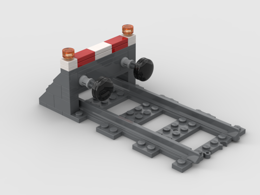 LEGO MOC Train Track Buffer - Optional Shock Absorber by Visha ...