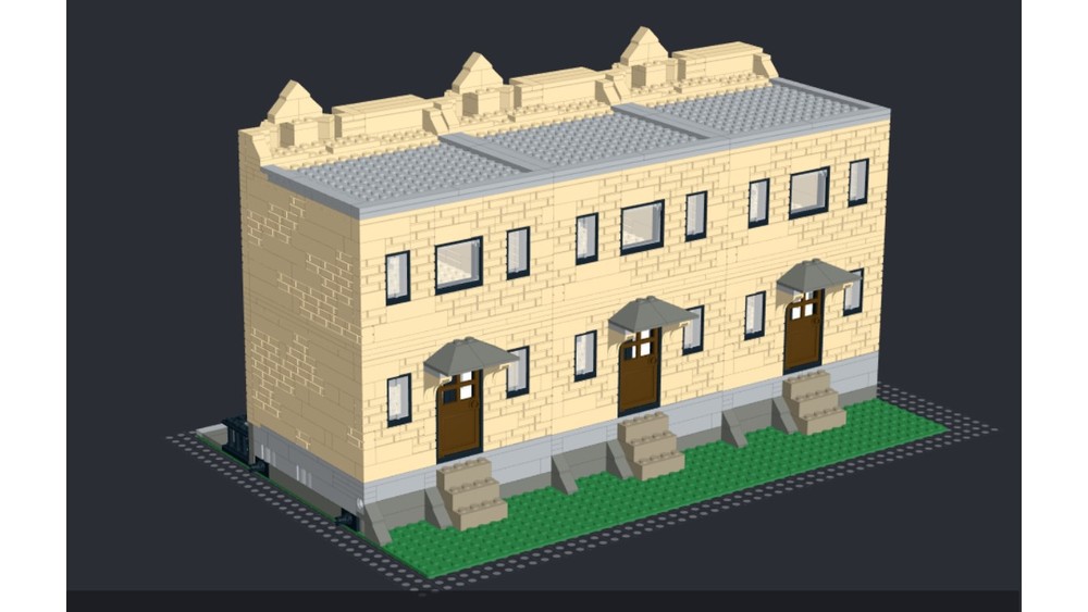 Lego Moc Modular Greystone House By Michaelbaek Rebrickable Build