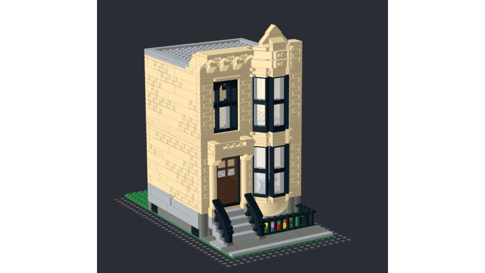 Lego Moc Modular Greystone House By Michaelbaek Rebrickable Build
